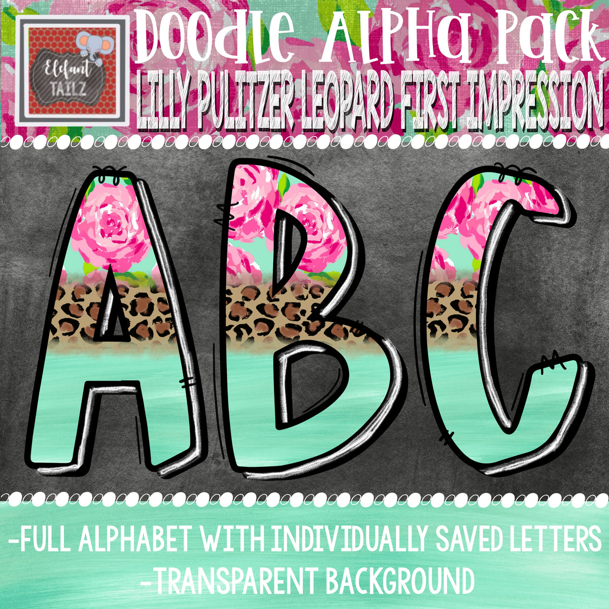 Doodle Alpha - Lilly Pulitzer Leopard First Impression – Elefant Tailz