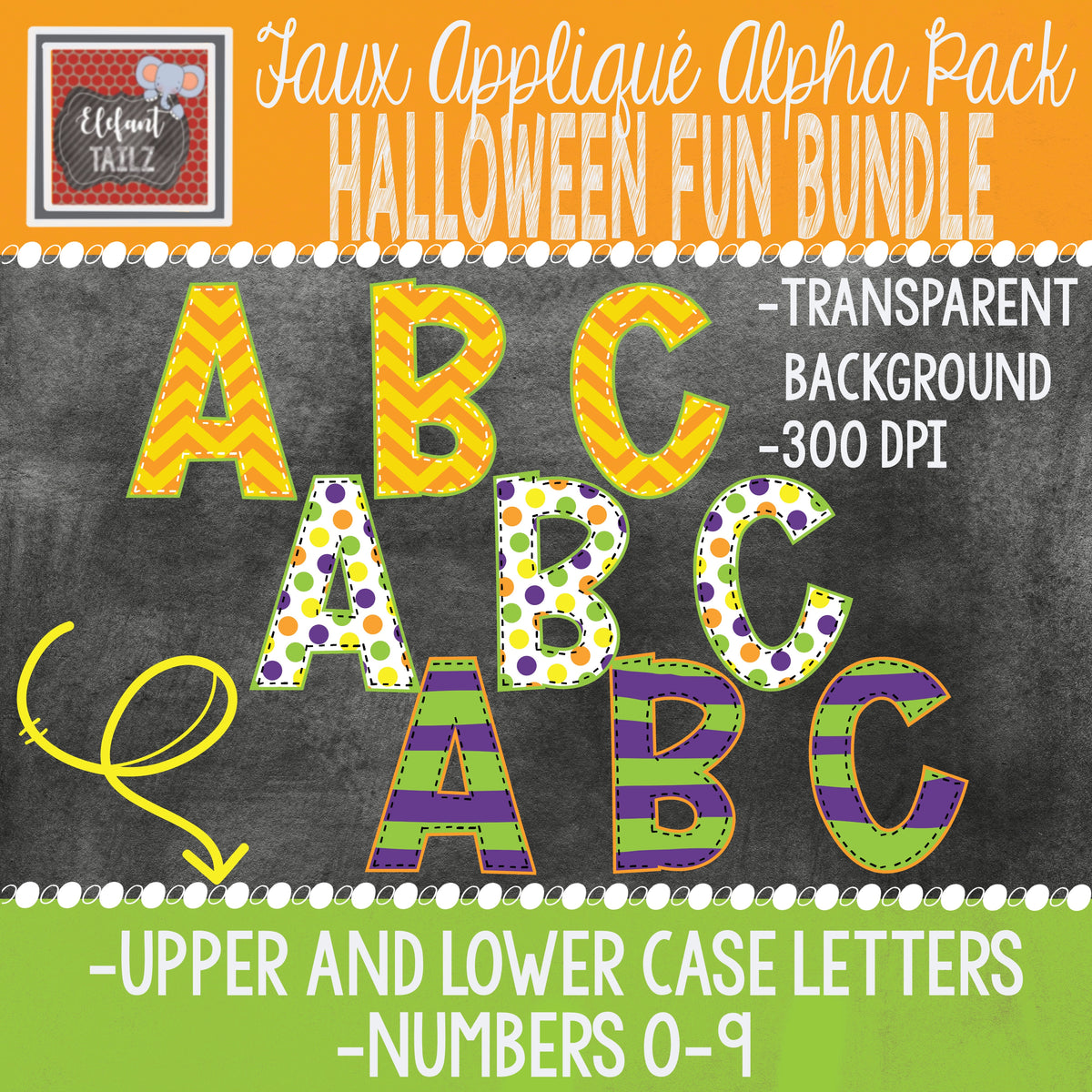 Alpha & Number Pack - Halloween Fun BUNDLE – Elefant Tailz