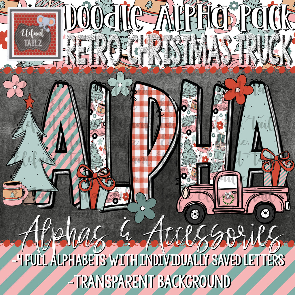 Doodle Alpha BUNDLE - Retro Christmas Truck – Elefant Tailz