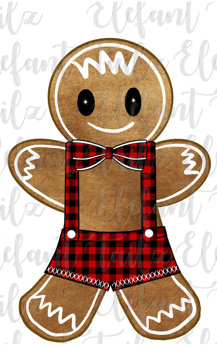 Gingerbread Boy Buffalo Plaid Overalls – Elefant Tailz