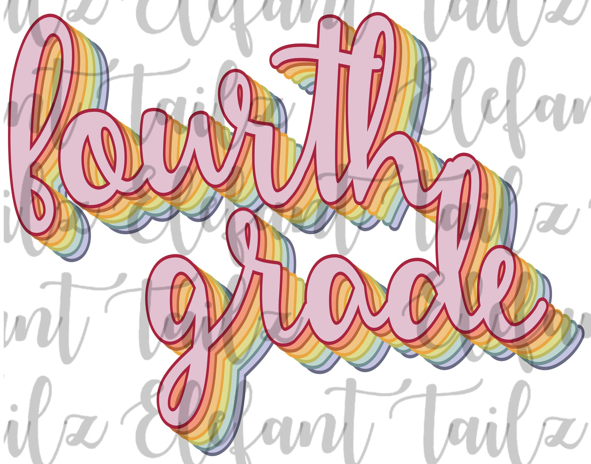 Rainbow Stacked Fourth Grade – Elefant Tailz